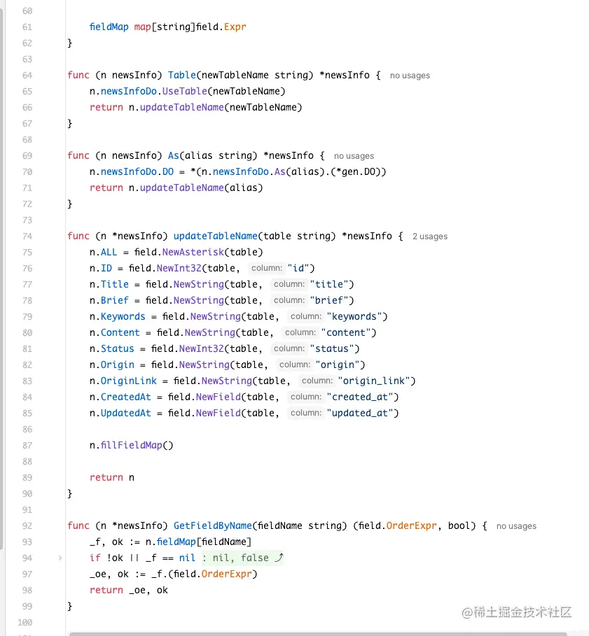 在Golang项目中，如何使用Gorm快速生成模型与常用方法个人项目或者是小型项目中，经常会涉及到许多无需经常维护的表， - 掘金