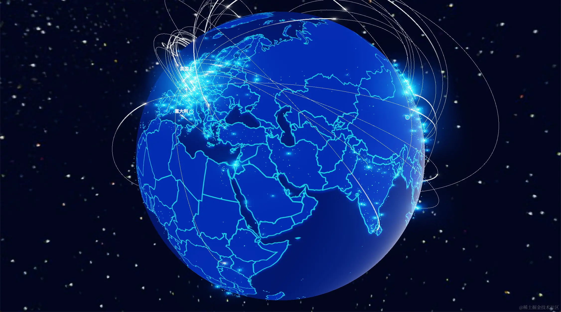 前端 echarts 3D 地球 自定义地球包材 飞线 + 坐标点 前端 echarts 3D 地球 自定义地球包材 飞 - 掘金