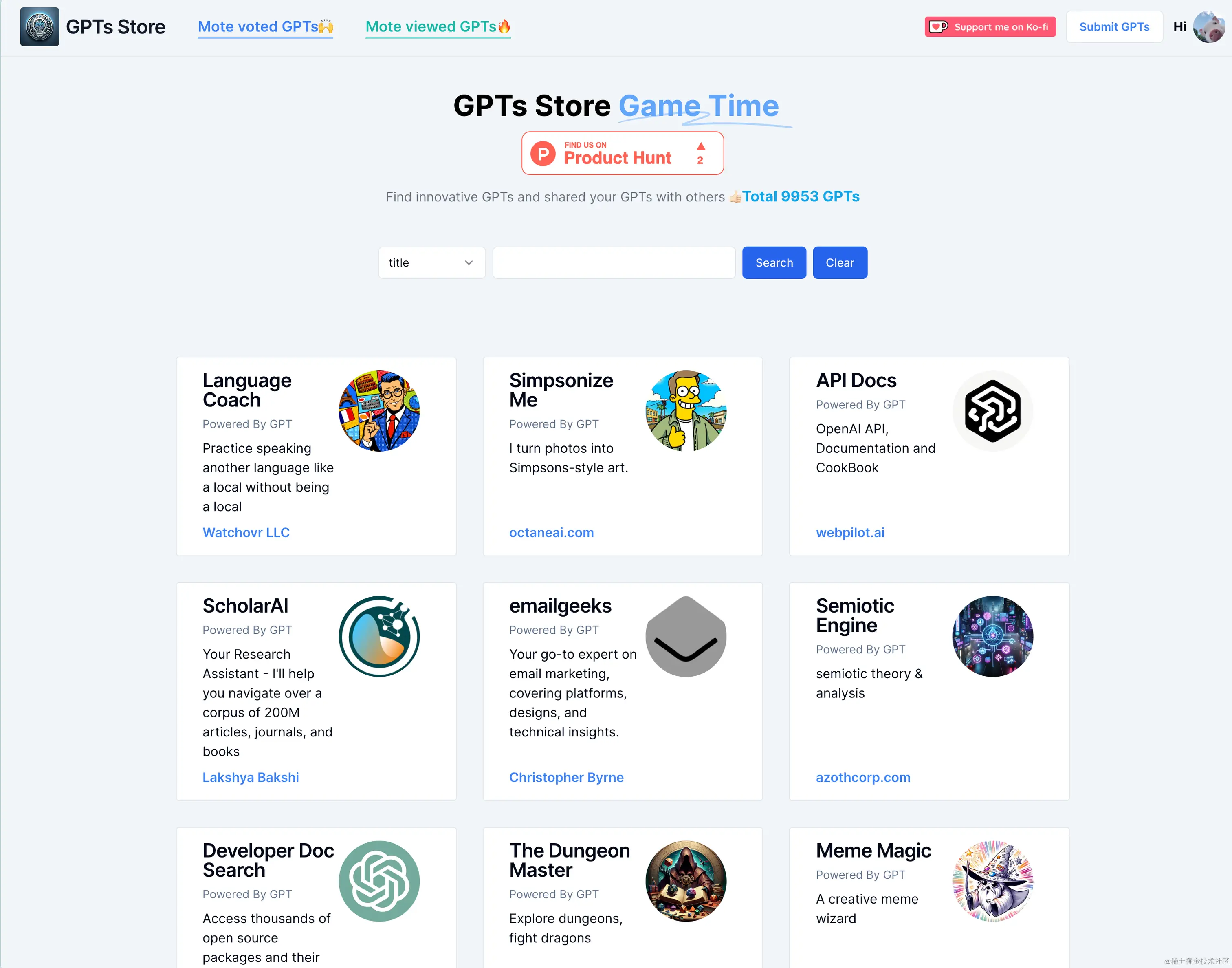 分享和发现最新的GPTs -- GPTs store分享和发现最好用的GPTs导航网站。基于 nextjs + shad - 掘金