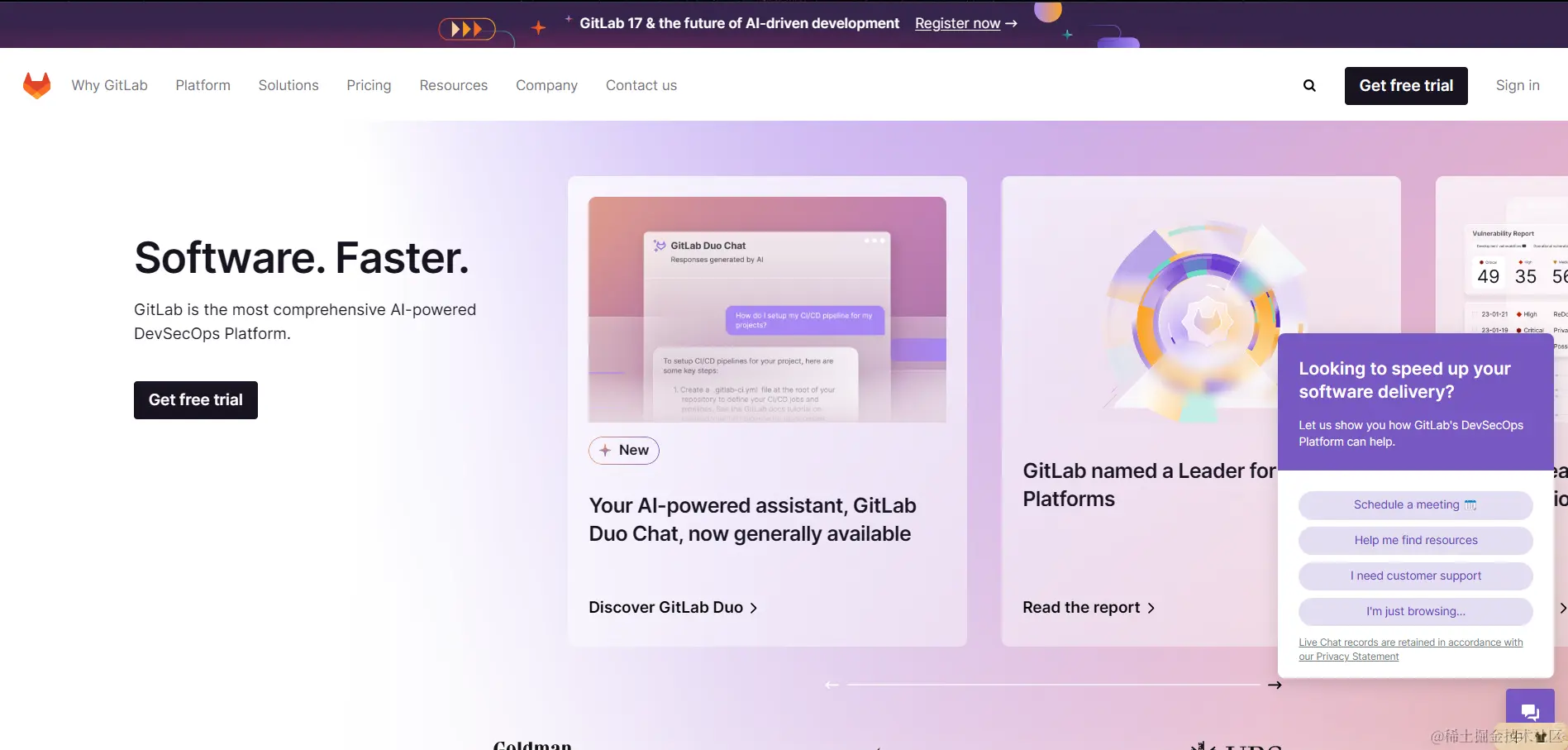CentOS Stream 9 安装 Gitlab打开Gitlab官网：https://about.gitlab.com - 掘金