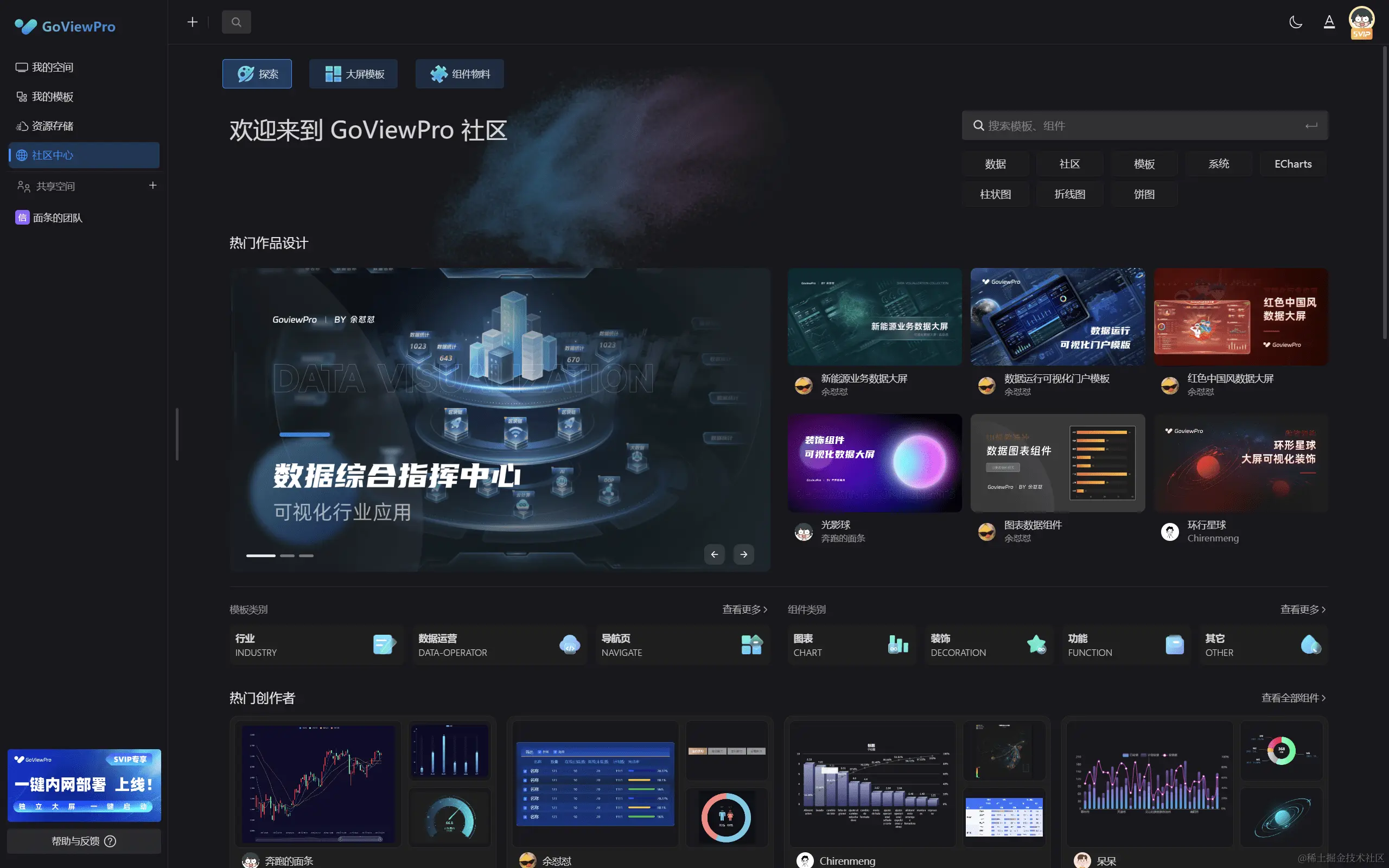 万星低代码开源项目 GoView 升级版：GoViewPro 2.0正式发布！！万星的开源【大屏低代码平台】 GoVie - 掘金