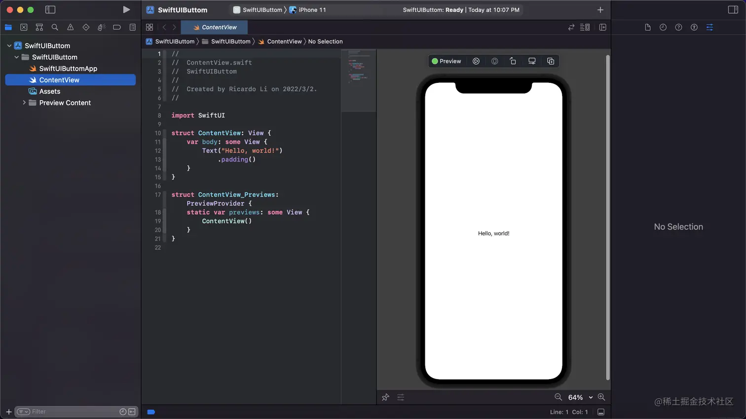 SwiftUI极简教程08: Button按钮的使用一起养成写作习惯！这是我参与「掘金日新计划 · 4 月更文挑战」的第 - 掘金