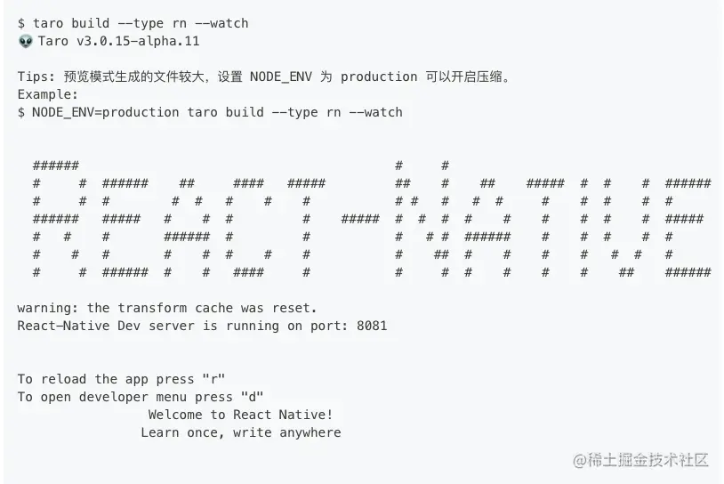 Taro React Native 端开发流程简介 Taro 移动端的开发基于 Facebook 的开源项目 React - 掘金