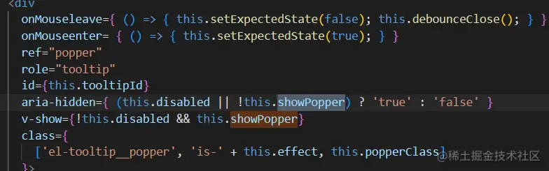 填坑小能手——el-tooltip滚动不消失最近测试提了一个bug，el-tooltip的内容提示错位了，当把鼠标放到某 - 掘金