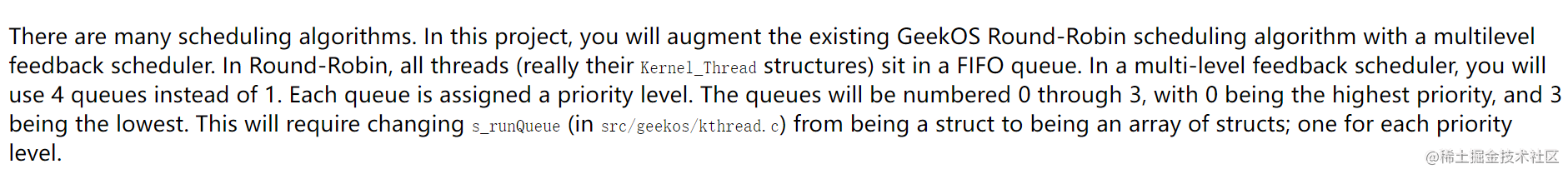 【操作系统】GeekOS完成记录（五）project3:调度算法及信号量实现进程间通信 - 掘金