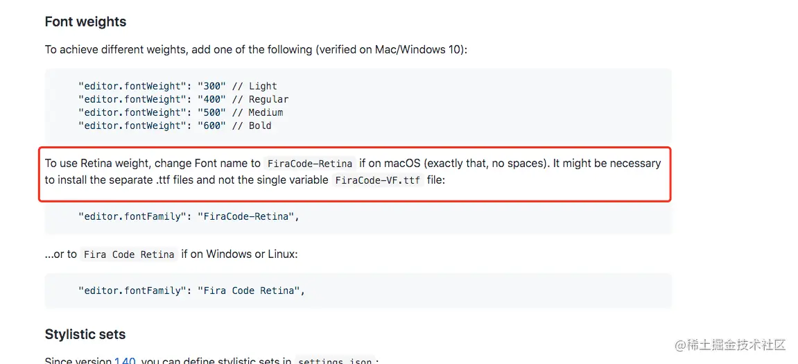 Mac 下 vscode 中设置Fira Code字体Fira Code字体有连字功能看起来更容易理解 步骤 下载并安装 - 掘金