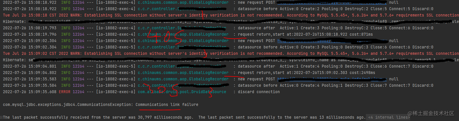 druid Communications link failure报错处理手册 - 掘金