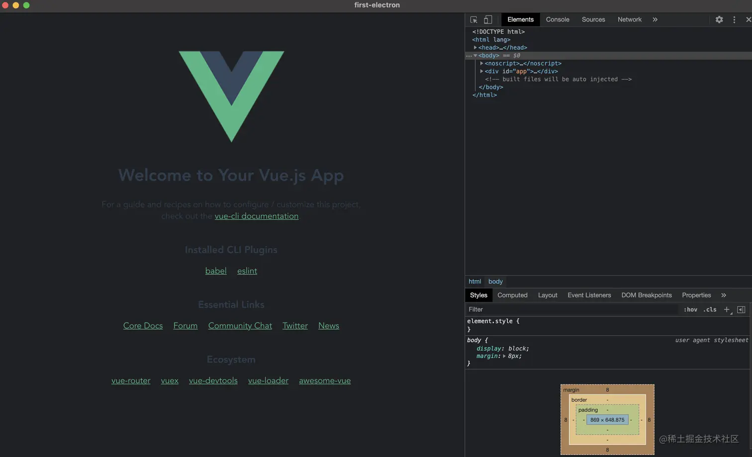 【electron】从零开始搭建vueelectron应用本文已参与「新人创作礼」活动， 一起开启掘金创作之路。 一、 掘金 