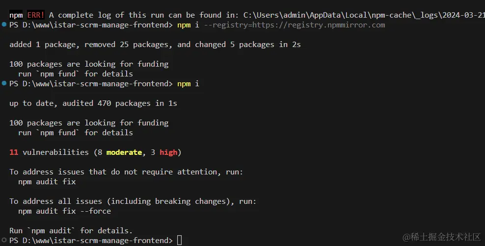 记一次nvm的安装，node版本14.20.0的单独安装https://blog.csdn.net/czj_com/ar - 掘金