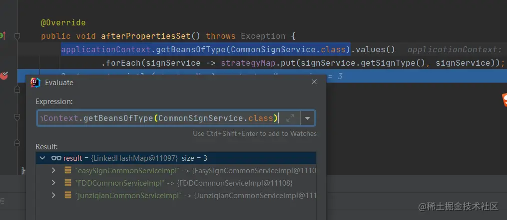 SpringBoot使用getBeansOfType方法不能获取到所有的实现类1.现象： 通过 applicationC - 掘金
