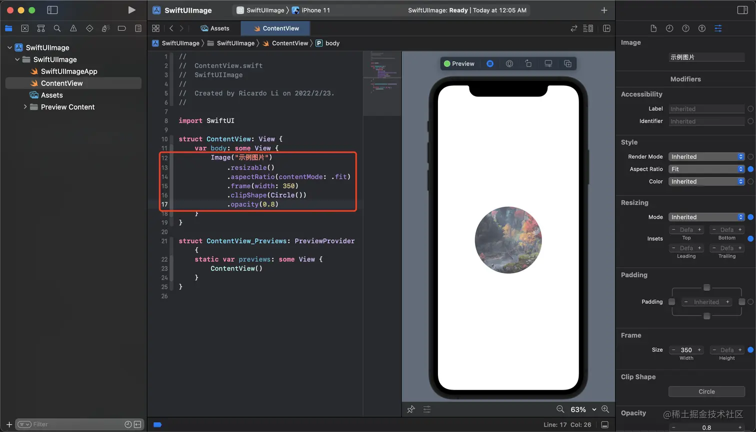 Swiftui极简教程02image图片的使用一起养成写作习惯！这是我参与「掘金日新计划 · 4 月更文挑战」的第2天 掘金 