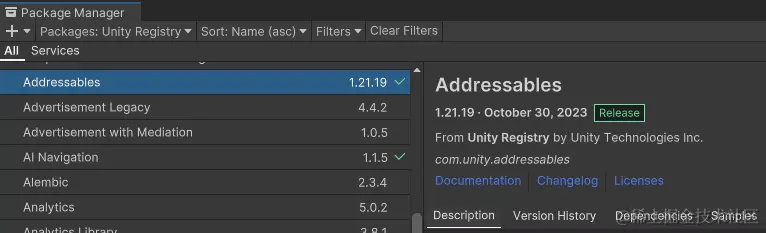 Unity Addressables 介绍（一）Addressables可寻址资源管理系统是Unity官方推出的一个强大 - 掘金
