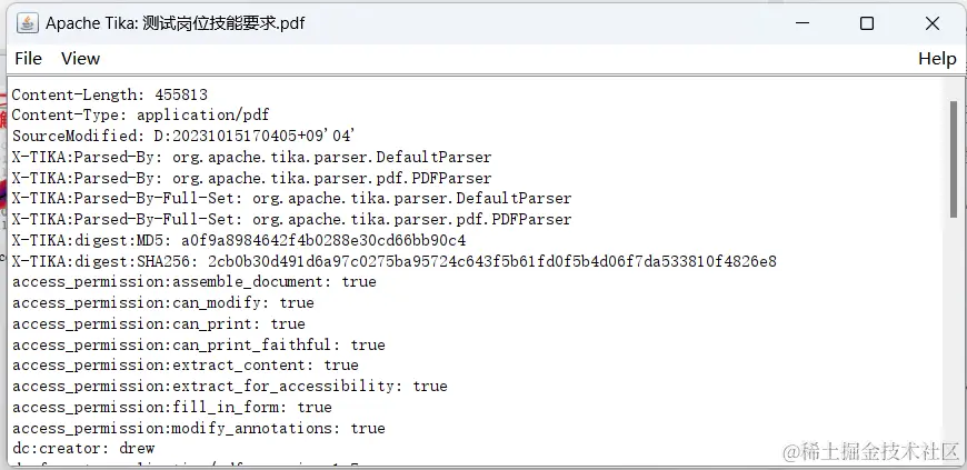 「Java 开发工具」Java 文档解析工具：Apache Tika 开源的文档内容解析工具一、介绍 简单介绍下 - 掘金
