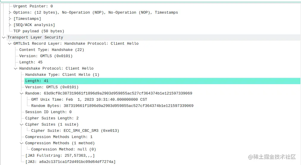 商密TLCP协议浅析——抓包分析随着对网络安全的重视和密评的普及，各种基础设施建设都要求使用商密进行加密。不仅仅是存储层 - 掘金