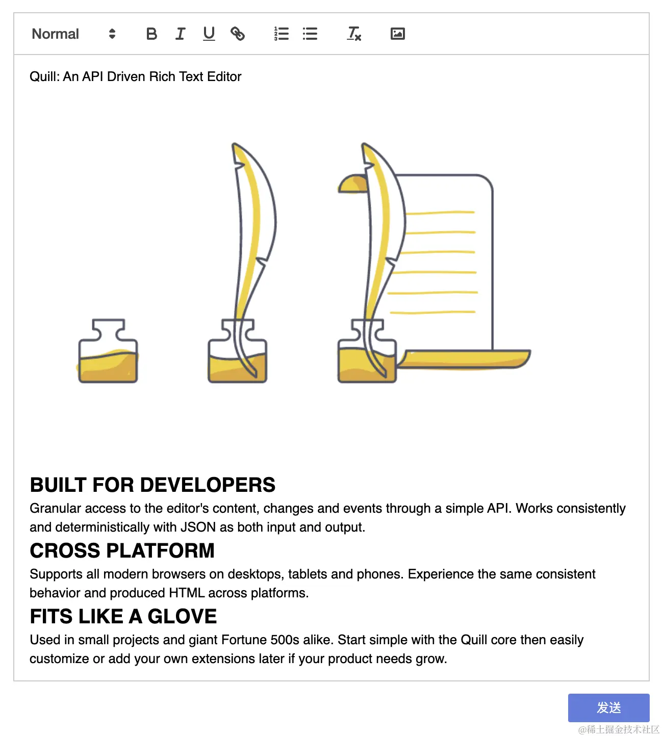 深入浅出 Quill 系列之使用篇1：Quill 基本使用和配置本文主要介绍 Quill 的基本用法，以及如何通过 op - 掘金