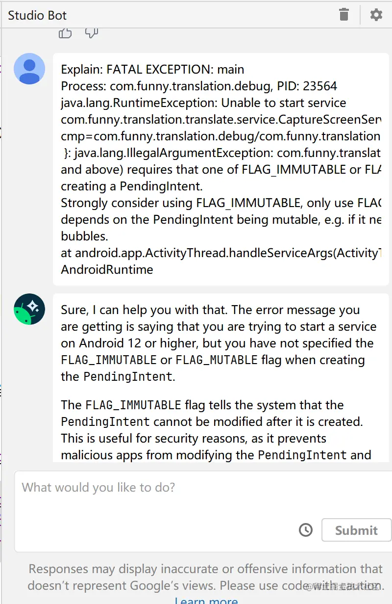 Android Studio 内嵌 AI：Studio Bot （和 AS G Canary 3） 简单体验前两天，伴随 - 掘金