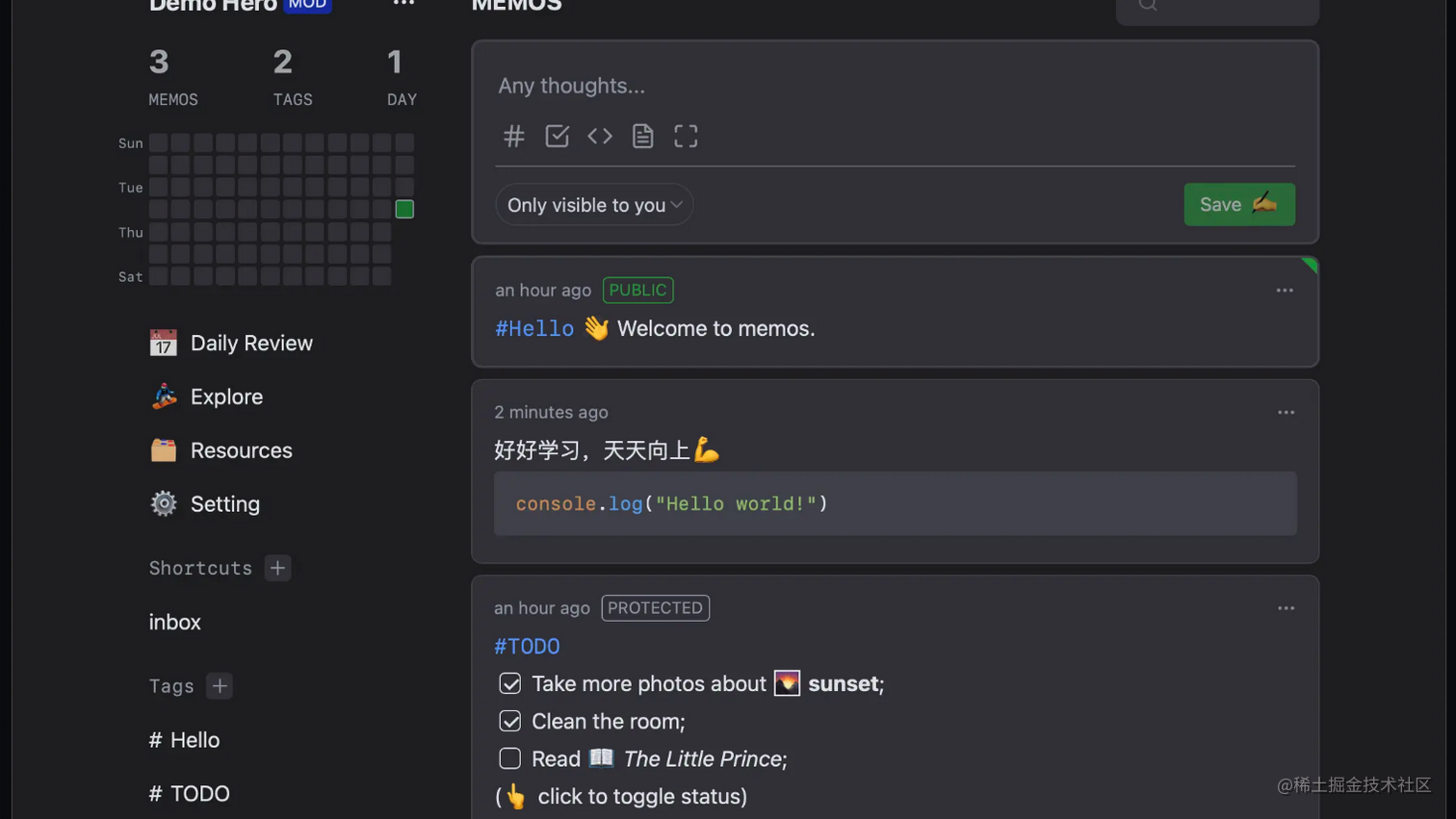 GitHub 又一高颜值备忘录 Memos 诞生，6.3k Star - 掘金