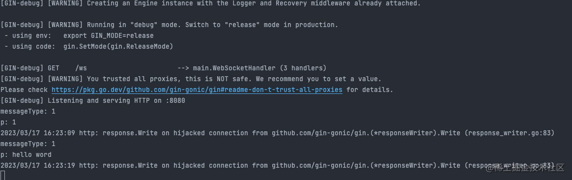 Gin框架整合WebSocket - 掘金