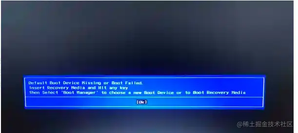 开机之后出现default boot device missing or boot failed.问题： default - 掘金