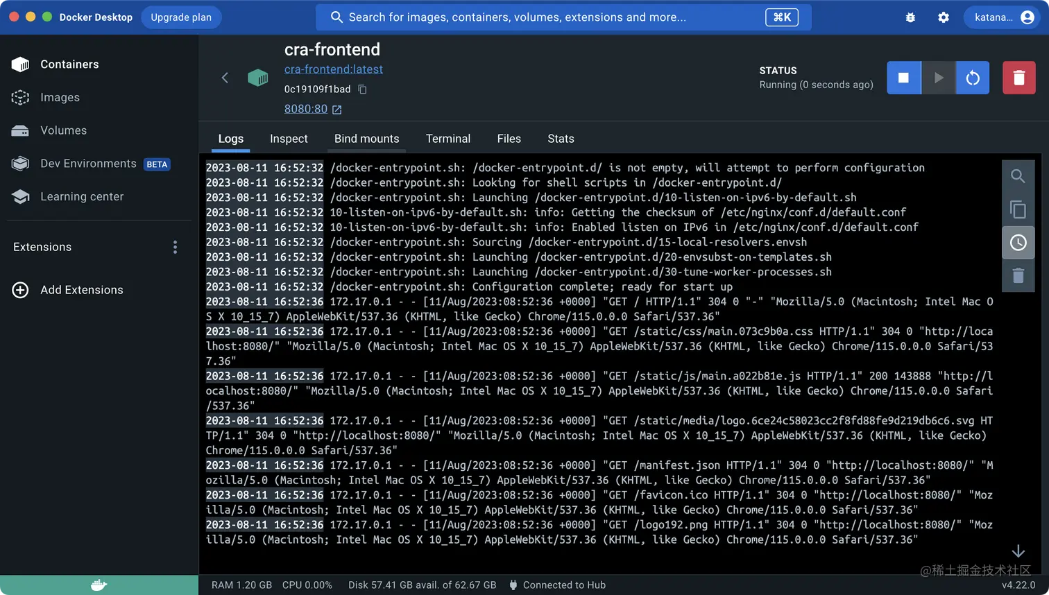 使用 Docker 部署前端应用在现代软件开发中，容器化技术可以帮助开发者将应用程序及其所有依赖项打包在独立环境中，实现 掘金