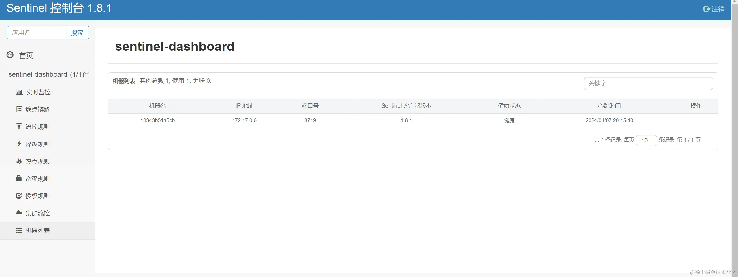 小白学习docker搭建sentinel-dashboard概述 Sentinel提供一个轻量级的开源控制台，它提供机器 - 掘金