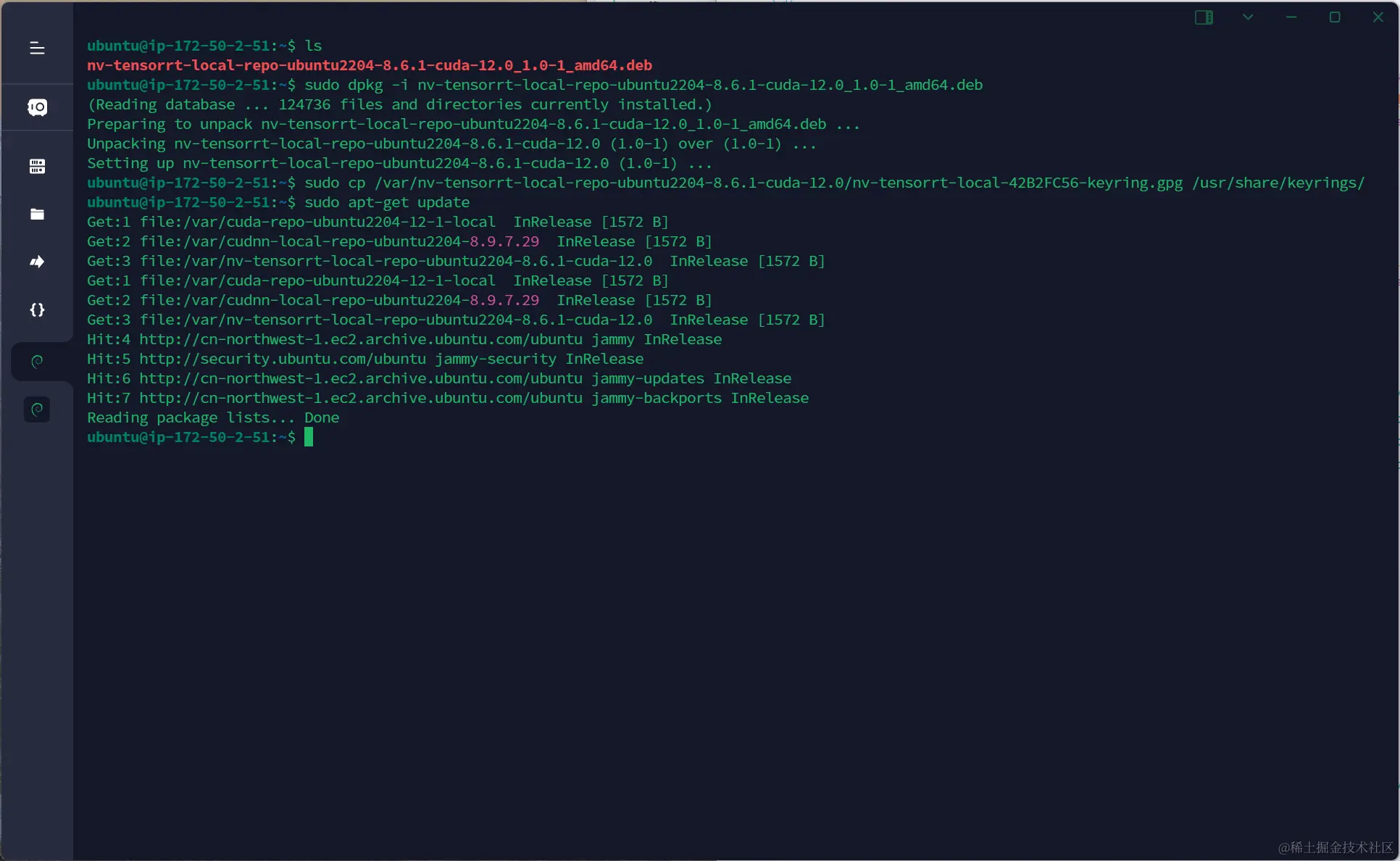 Ubuntu Server 22.04 LTS安装TensorRT[机器学习环境搭建] - 掘金
