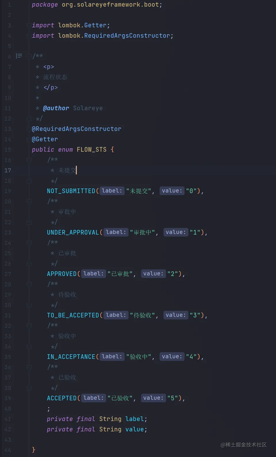 根据数据字典自动生成 Java 枚举类文章介绍了一种通过 Java 代码根据数据库字典自动生成 Java 枚举类代码的方 掘金