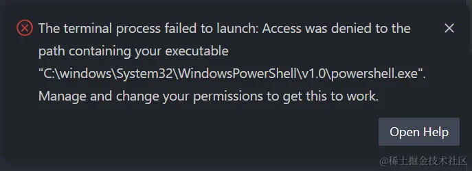 VSCode报错The terminal process failed to launch...今天打开VSCode控制 - 掘金