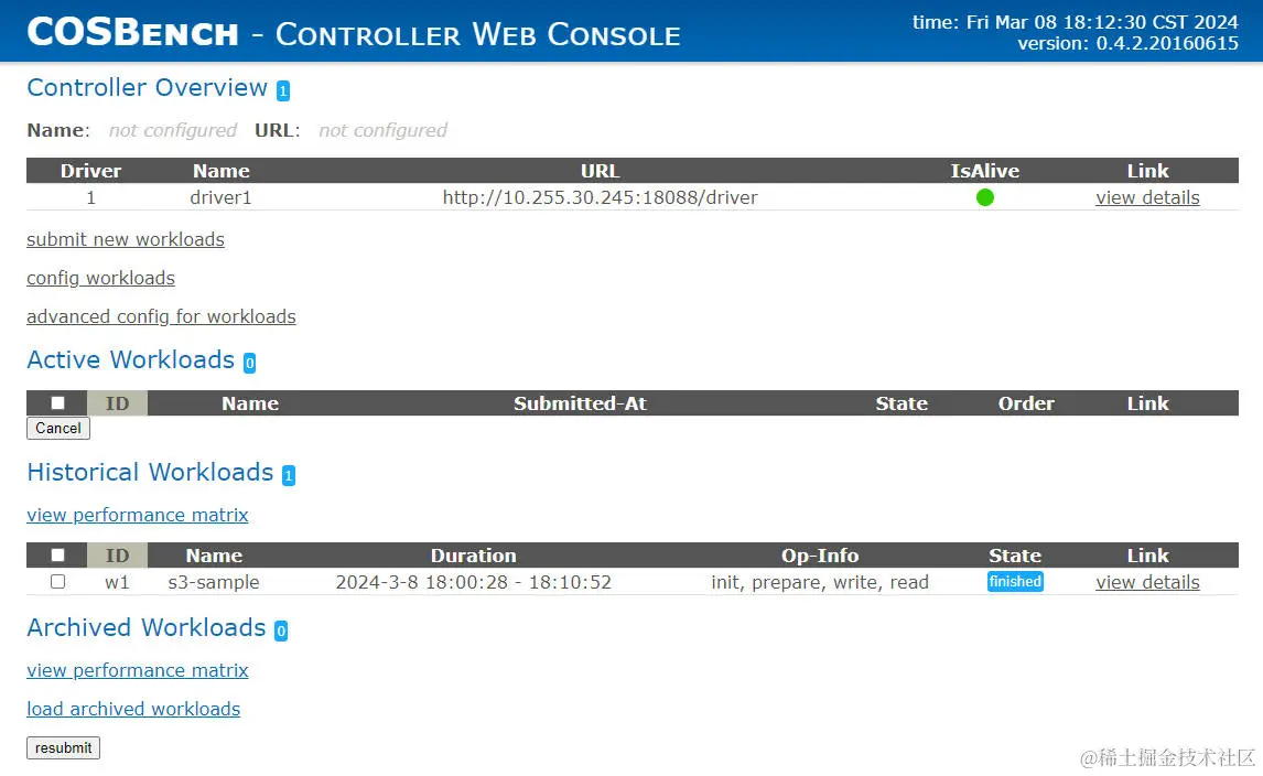COSBench-对象存储性能测试工具COSBench是一个开源的分布式的对象存储系统性能测试工具，本文详细介绍了如何快 - 掘金
