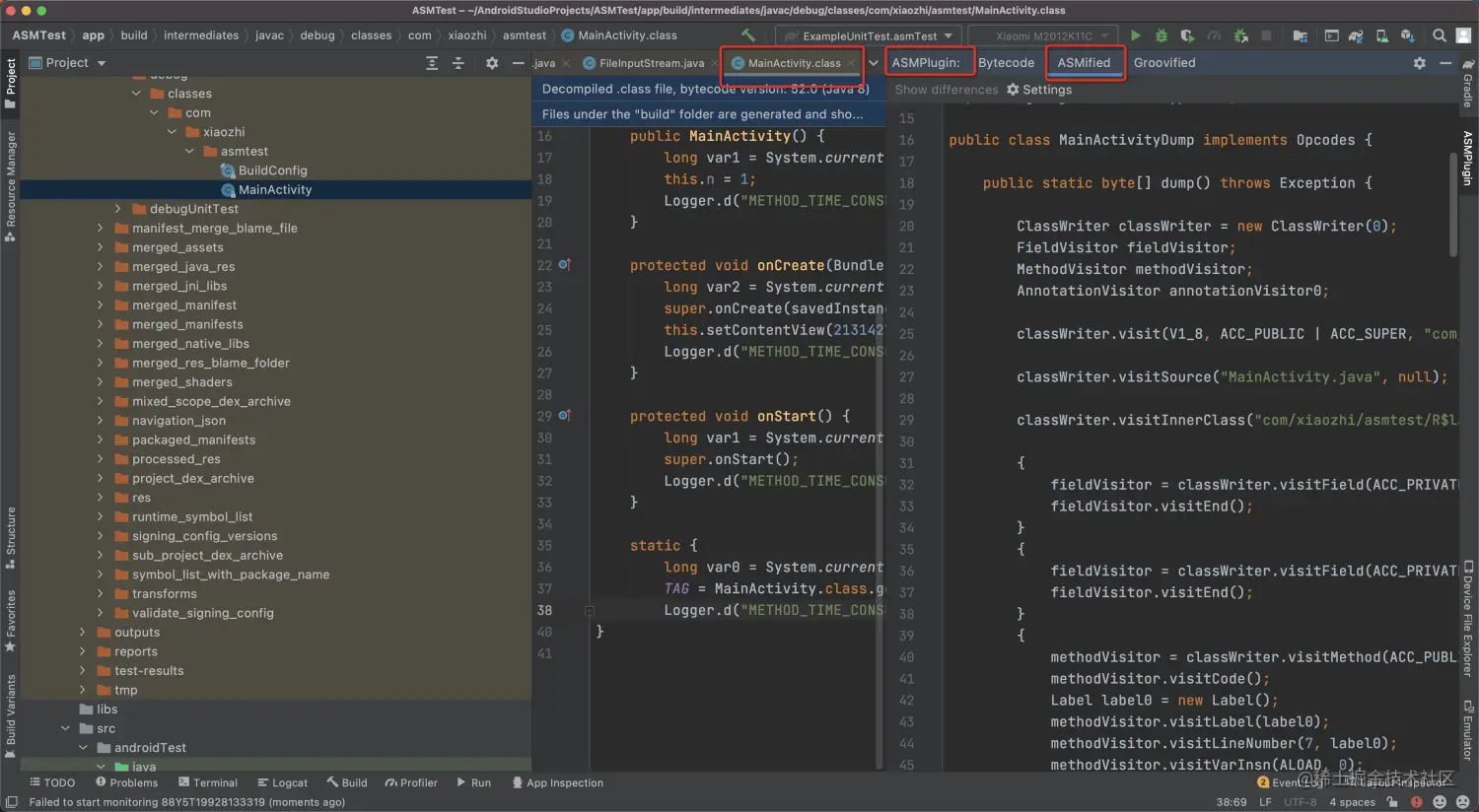 Android ASM插桩探索及实战本文主要讲述ASM插桩的基本使用及实战。 以Android中方法节流与方法耗时日志举 - 掘金